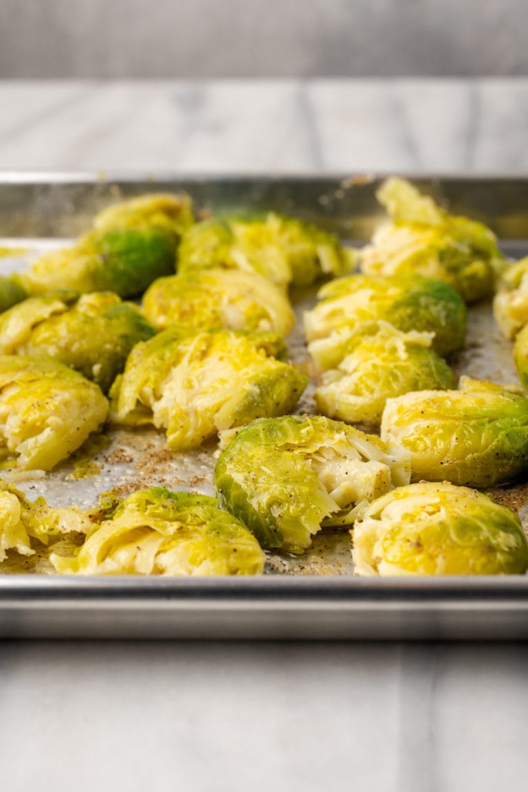 Crispy Smashed Brussels Sprouts with Lemon Aioli | Maebells