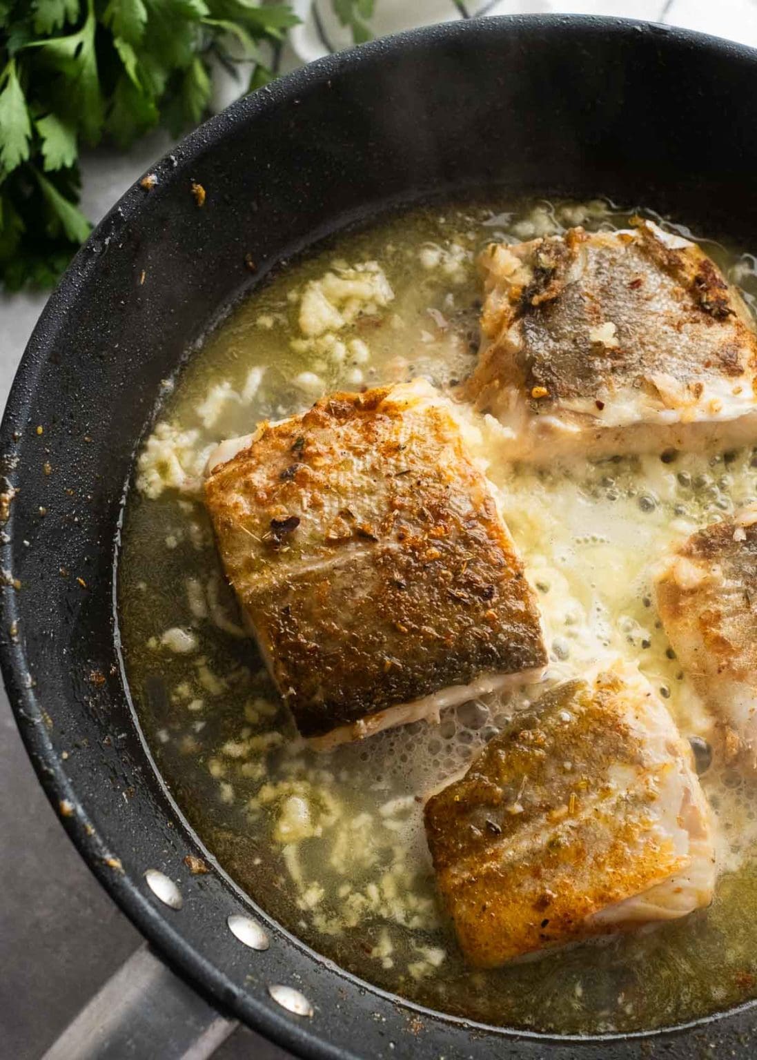 Pan Fried Garlic Butter Cod - Maebells